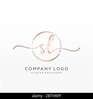Initial Letter SL Logo - Hand Drawn Signature Style Logo - Simple ...