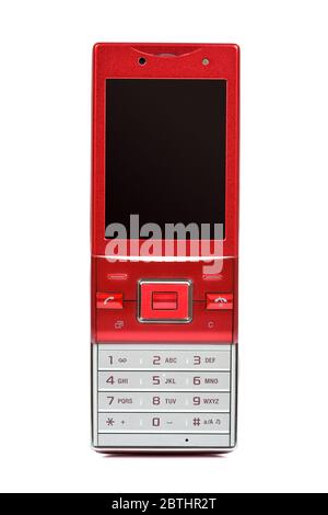 Slide mobile phone isolated on white Stock Photo - Alamy