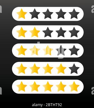Rating stars gradient vector web ranking star signs. Gold and silver. Star vector icons on white ...