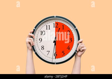 wall clock showing time at half past eight thirty 0830 2030 Stock Photo ...