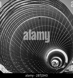 Perforated culvert stacked for use at a construction site in Modesto ...
