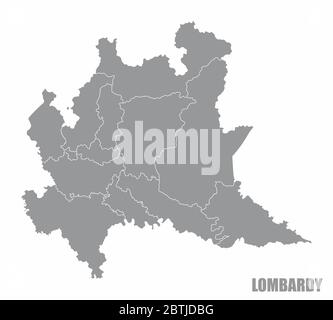 simple gray administrative map of Lombardy region of Italy Stock Vector Image & Art - Alamy