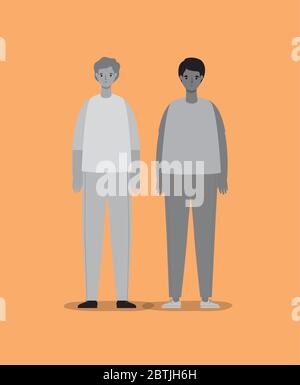 Men avatars persons in gray colors vector design Stock Vector Image ...