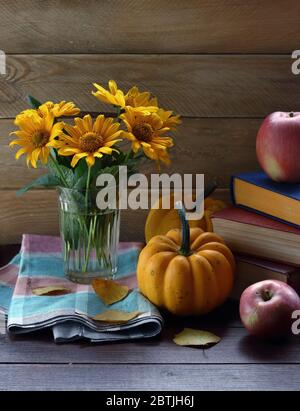 Apples with school books on table near chalkboard Stock Photo - Alamy