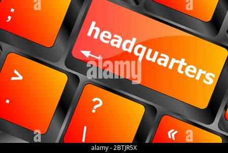 headquarters word on computer pc keyboard key Stock Photo - Alamy