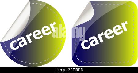 career word stickers set, web icon button Stock Photo - Alamy