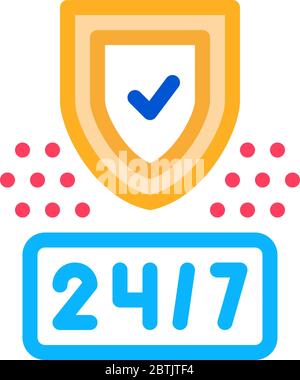 Guard alarm clock icon outline vector. School police. Safety room Stock ...