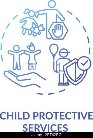 Child welfare blue gradient concept icon Stock Vector Image & Art - Alamy