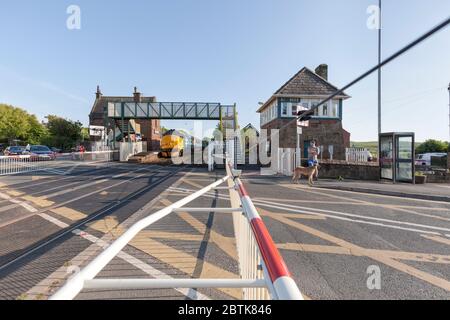 St Bees railway station and level crossing on the Cumbrian Coast ...