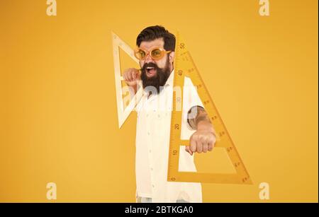 Power knowledge. Bearded nerd triangle. Smart student. Geometry teacher ...