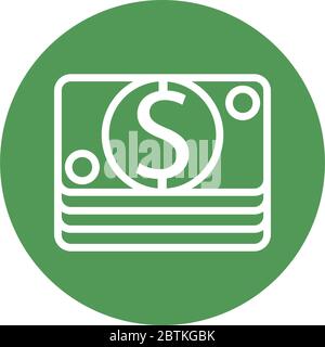 bills money dollars line style icon vector illustration design Stock ...