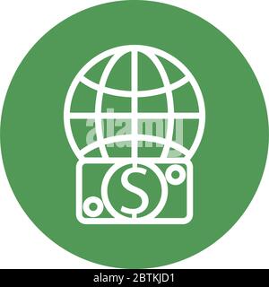 sphere browser with bill line style Stock Vector Image & Art - Alamy