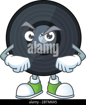 Music viynl disc cartoon character style speaking with friends on ...