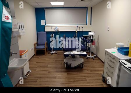A treatment cubicle in the Emergency Department at Wexham Park Hospital ...