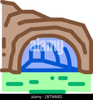 mountain cave gorge icon vector outline illustration Stock Vector Image ...