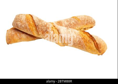 French baguette isolated on white background. French baguette isolated ...