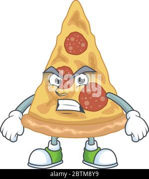 Angry pizza mascot cartoon style Stock Vector Image & Art - Alamy