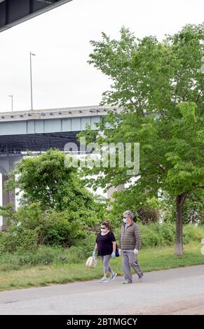 Middle age man and woman wearing doctor uniform having medical ...