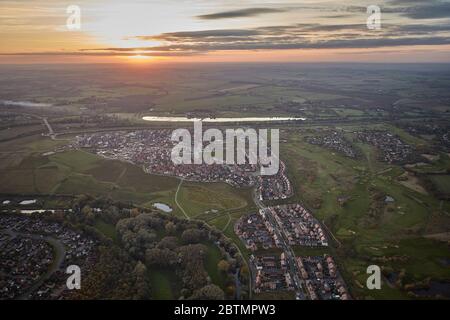 Aerial View of a Sunset over English Countryside Stock Photo - Alamy
