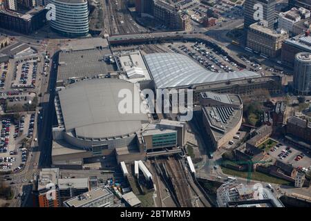 aerial view of Manchester Arena & Manchester Victoria Station Stock ...