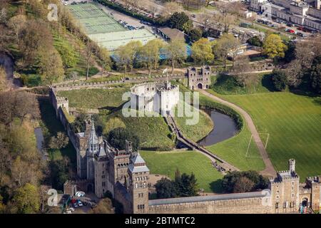 Aerial View of Cardiff Castle in Wales Stock Photo - Alamy