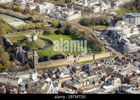 Aerial View of Cardiff Castle in Wales Stock Photo - Alamy