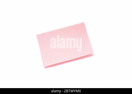Isolated Single pink notepad paper on white background Stock Photo - Alamy