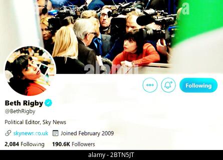 Beth Rigby - Sky News political reporter - in Downing Street, March ...