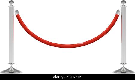 Barriers with red rope on silver stanchions Stock Vector Image & Art ...