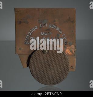 This copper stencil plate reading "BEST WISHES FOR SUCCESS / FROM / CAN ...