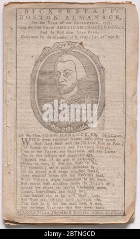 John Hancock, an American revolutionary leader and the first signer of ...