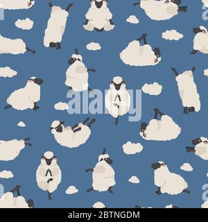 Sheep yoga poses collection. Farm animals set. Flat design. Vector ...