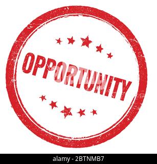OPPORTUNITY red grungy round stamp sign Stock Photo - Alamy