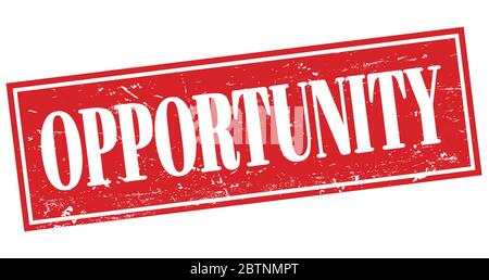 OPPORTUNITY red grungy rectangle stamp sign Stock Photo - Alamy