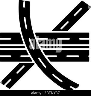Multi level junction icon logo sign vector outline in black and white color Stock Vector Image ...