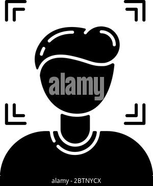 Face ID glyph icon, face recognition and face identification, face ...