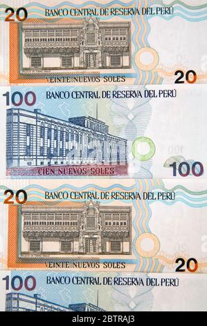 Peruvian currency notes (Nuevo Sol), Lima, Peru, South America Stock ...