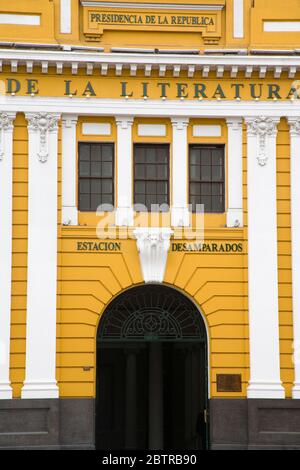 Library (opened 2009) in the old Railway Station, Lima Centro District ...