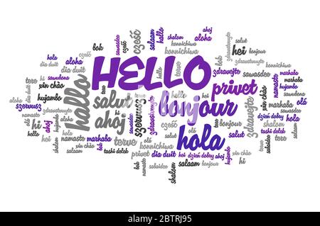 Hello word translated in different languages. Hello international ...