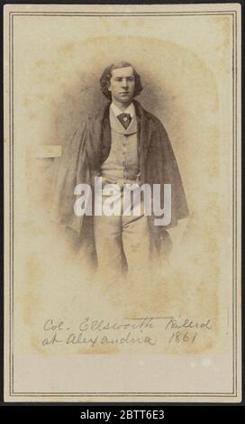 Carte-de-visite of Col. Elmer Ephraim Ellsworth shown in three-quarter ...