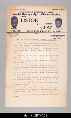 1964 Cassius Clay vs. Sonny Liston Closed Circuit Fight Poster Stock ...