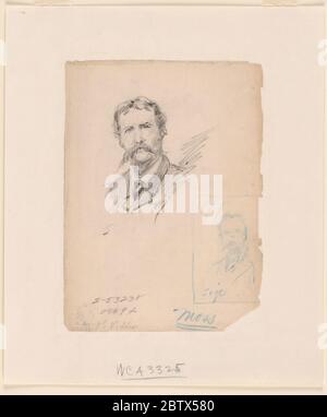 Portrait of Elihu Vedder, an American artist known for his ...