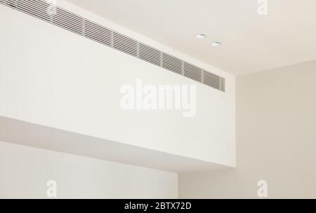 Plaster ceiling with grating the air conditioner Stock Photo - Alamy
