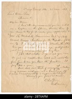 Letter to Oscar W. Price from Colonel Charles Young Stock Photo - Alamy