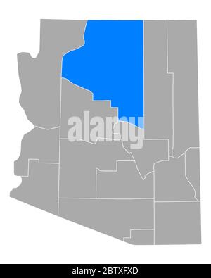 Map of Coconino in Arizona Stock Photo - Alamy