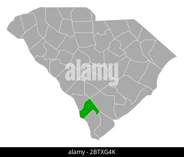 Map of Hampton in South Carolina Stock Photo - Alamy