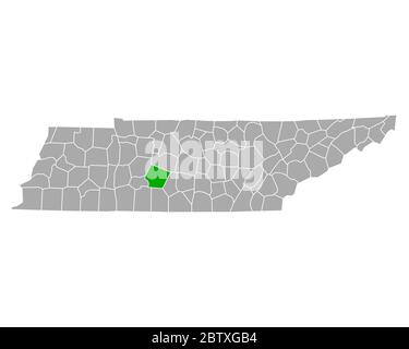 Map of Maury in Tennessee Stock Photo - Alamy