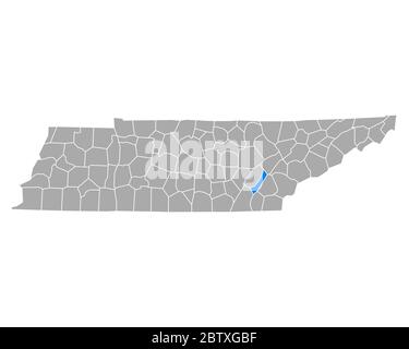 Map of Meigs in Tennessee Stock Photo - Alamy