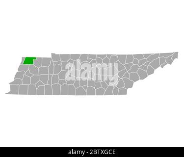 Map of Obion in Tennessee Stock Photo - Alamy