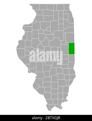 Map of Vermilion in Illinois Stock Photo - Alamy